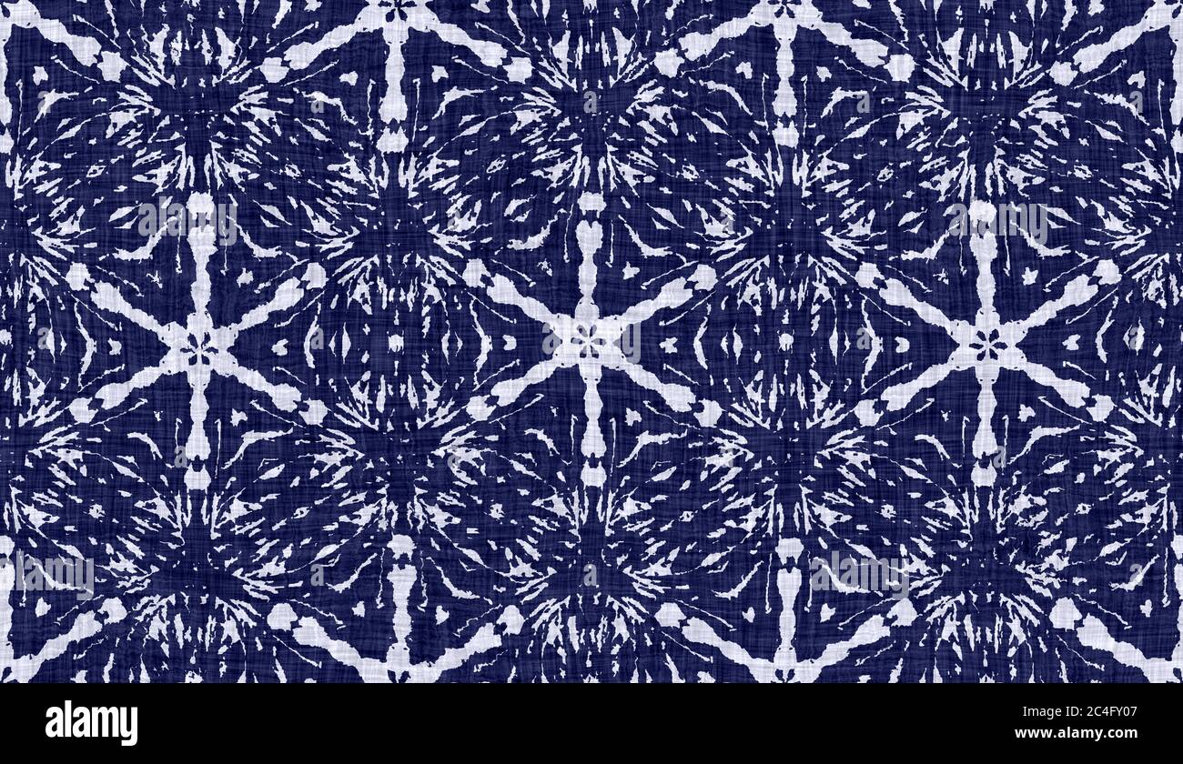 Seamless indigo dyed bandana texture. Blue dark woven cotton effect ...