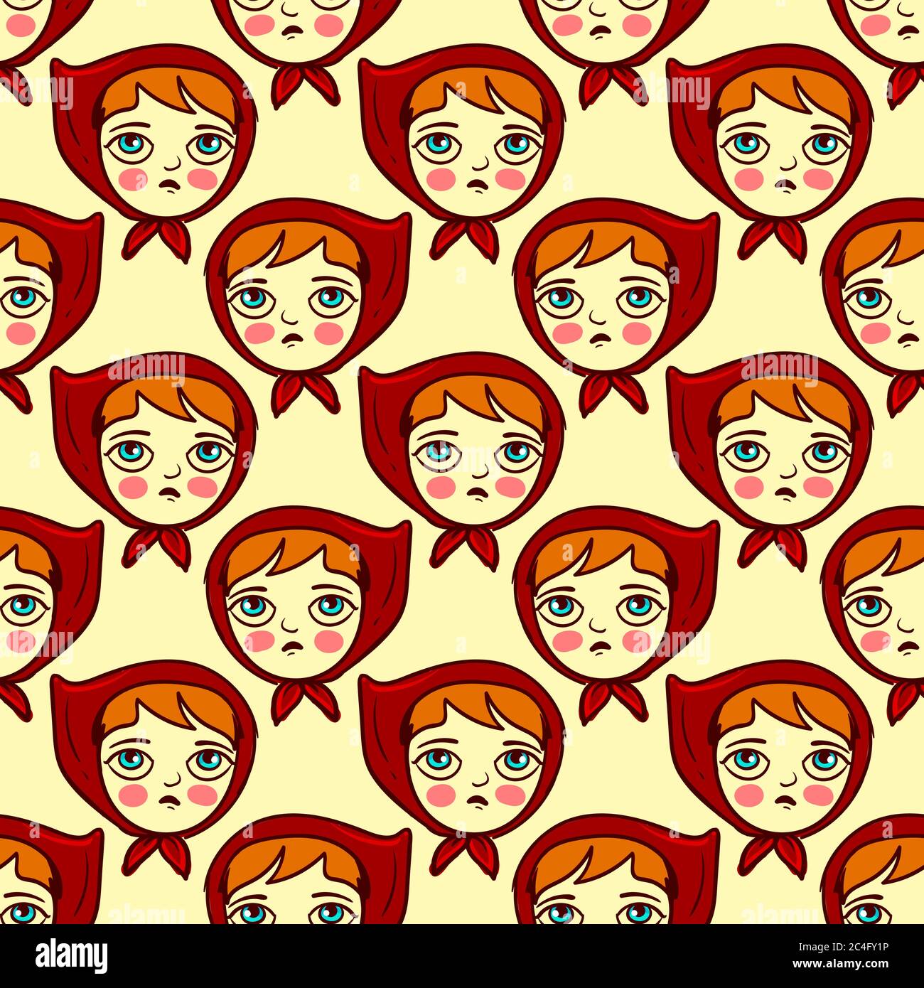 Red riding hood, seamless pattern on bright background Stock Vector ...