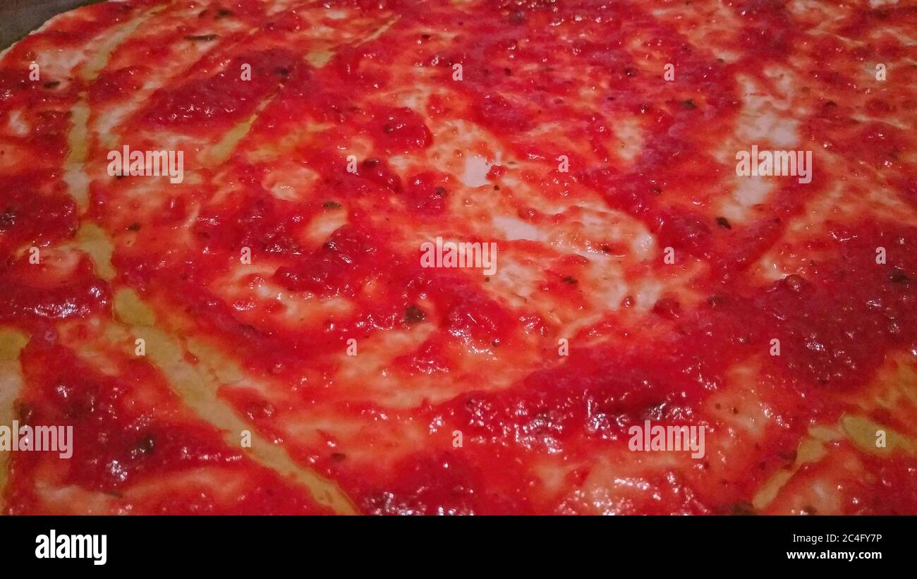Closeup salami pizza texture hi-res stock photography and images - Alamy