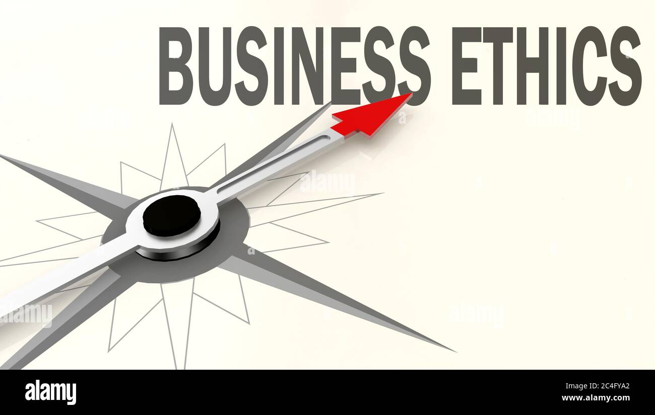 Business ethics word on compass with red arrow, 3D rendering Stock ...