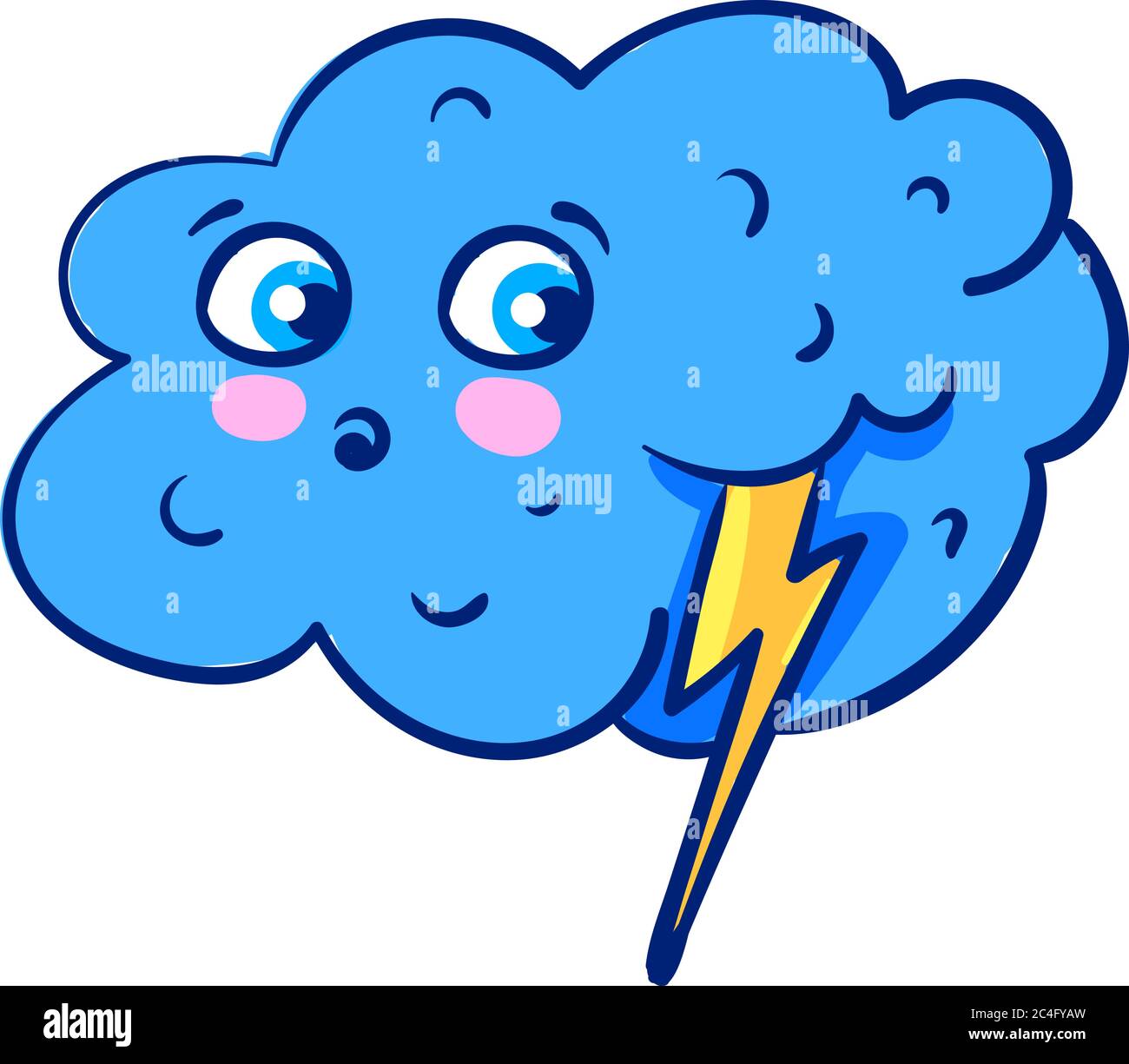 Shocked cartoon cloud face hi-res stock photography and images - Alamy