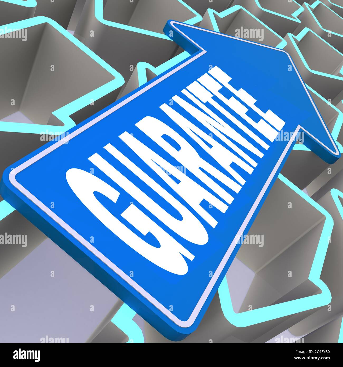 Guarantee word with blue arrow, 3D rendering Stock Photo - Alamy