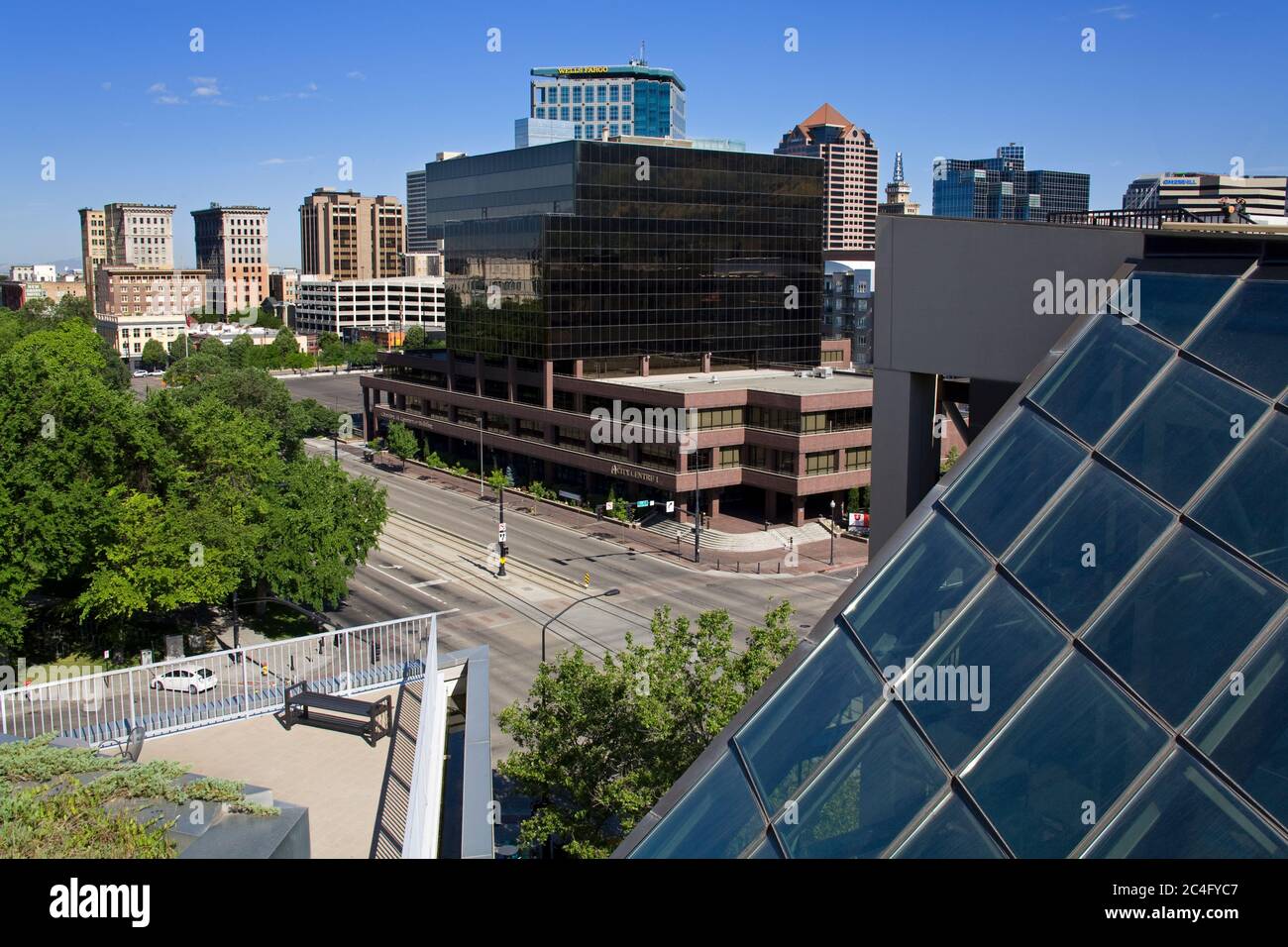 View from Public Library rooftop garden, Salt Lake City, Utah, USA ...