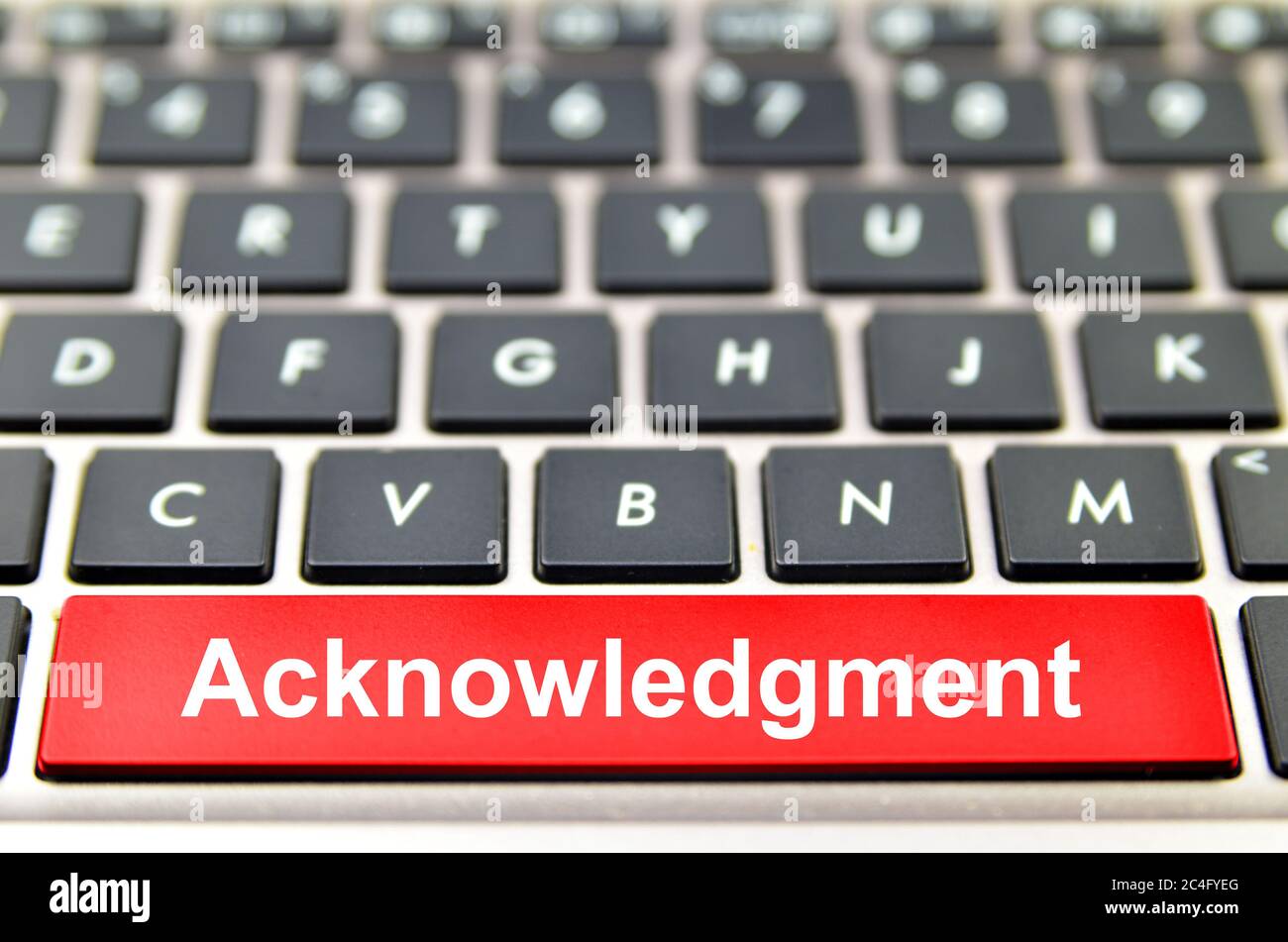 Acknowledgment word on computer keyboard, 3D rendering Stock Photo - Alamy