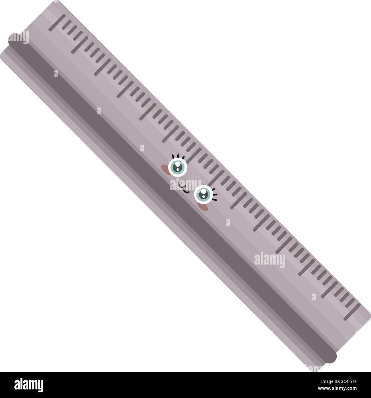 Cute ruler, illustration, vector on white background Stock Vector Image ...