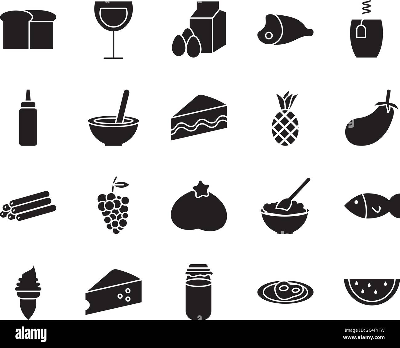 bundle of food and drinks icons vector illustration design Stock Vector ...