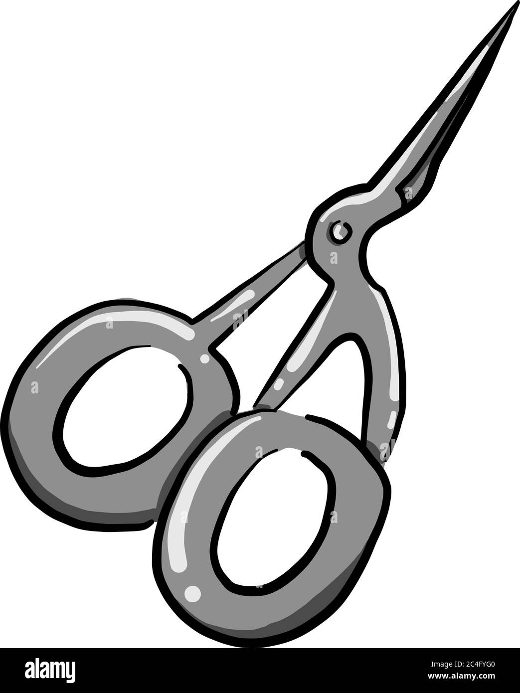 Scissors, illustration, vector on white background Stock Vector Image ...