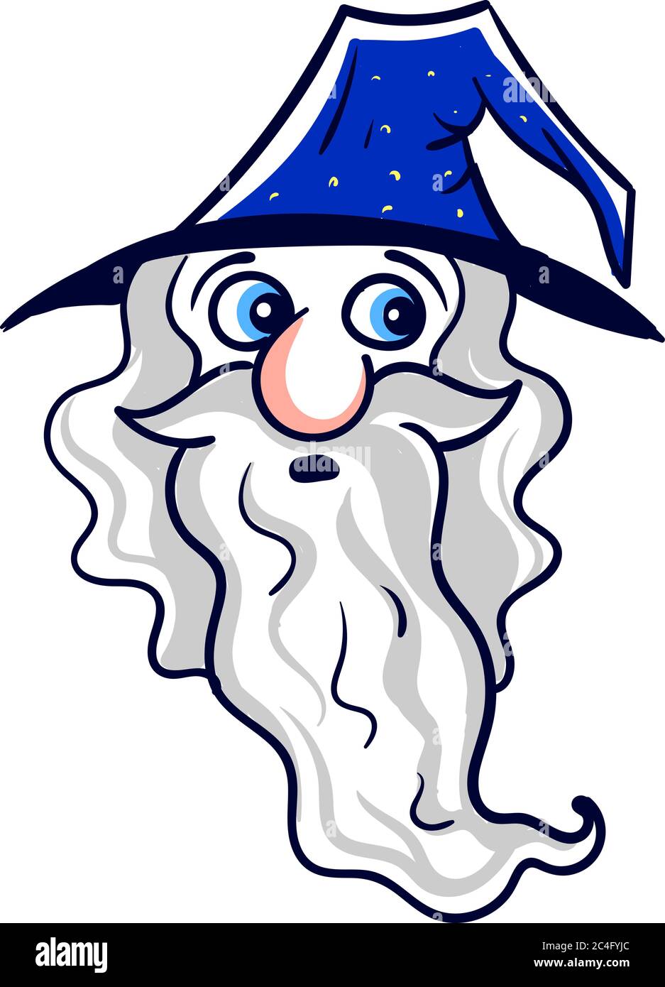 Scared wizard, illustration, vector on white background Stock Vector ...