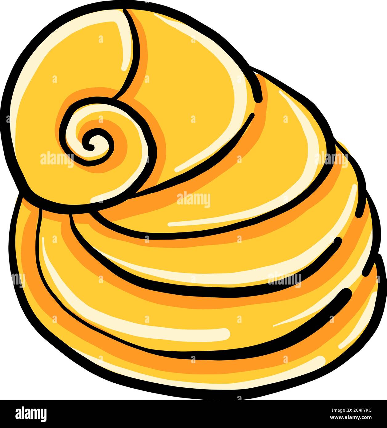 Yellow shell, illustration, vector on white background Stock Vector ...