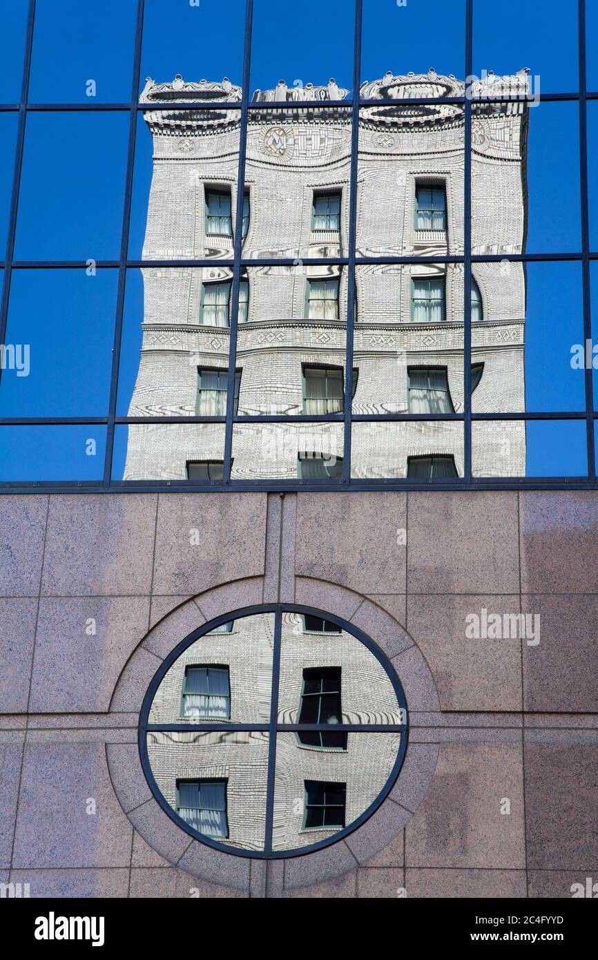 Reflection in One Utah Center, Salt Lake City, Utah, USA, North America ...