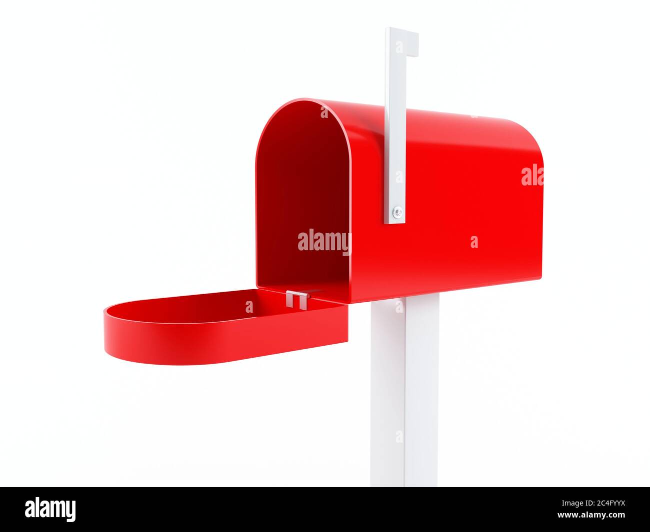 3D render of a traditional bright red mailbox Stock Photo - Alamy