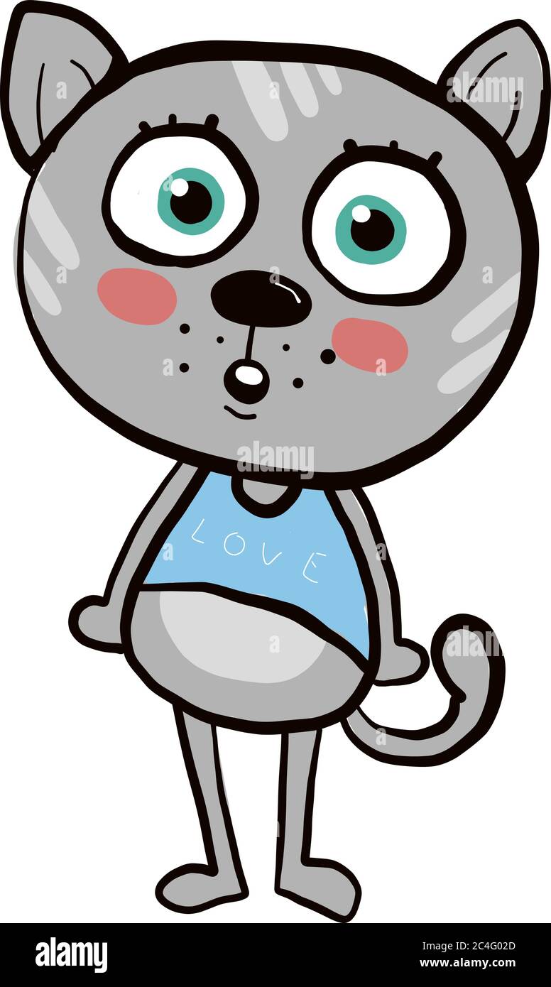 Scared cat, illustration, vector on white background Stock Vector Image ...