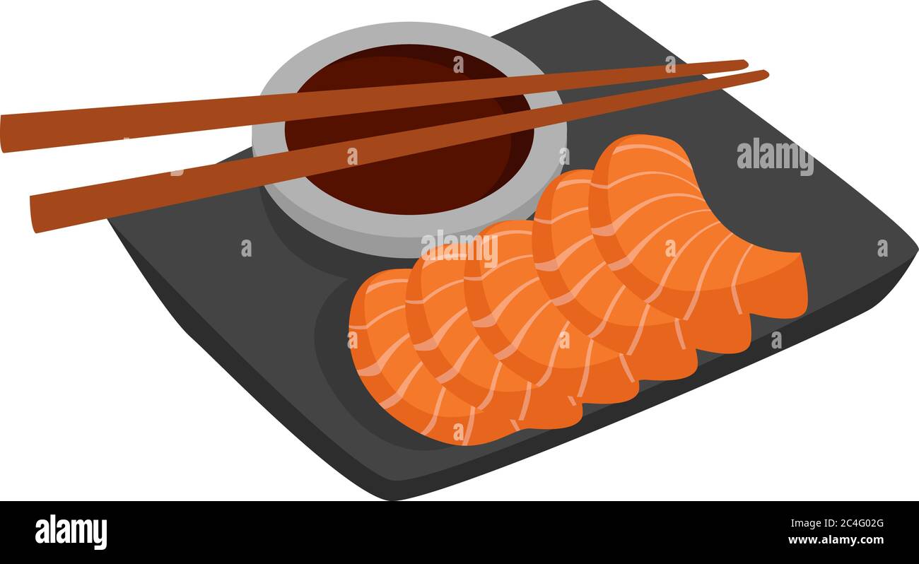 Sashimi food, illustration, vector on white background Stock Vector ...