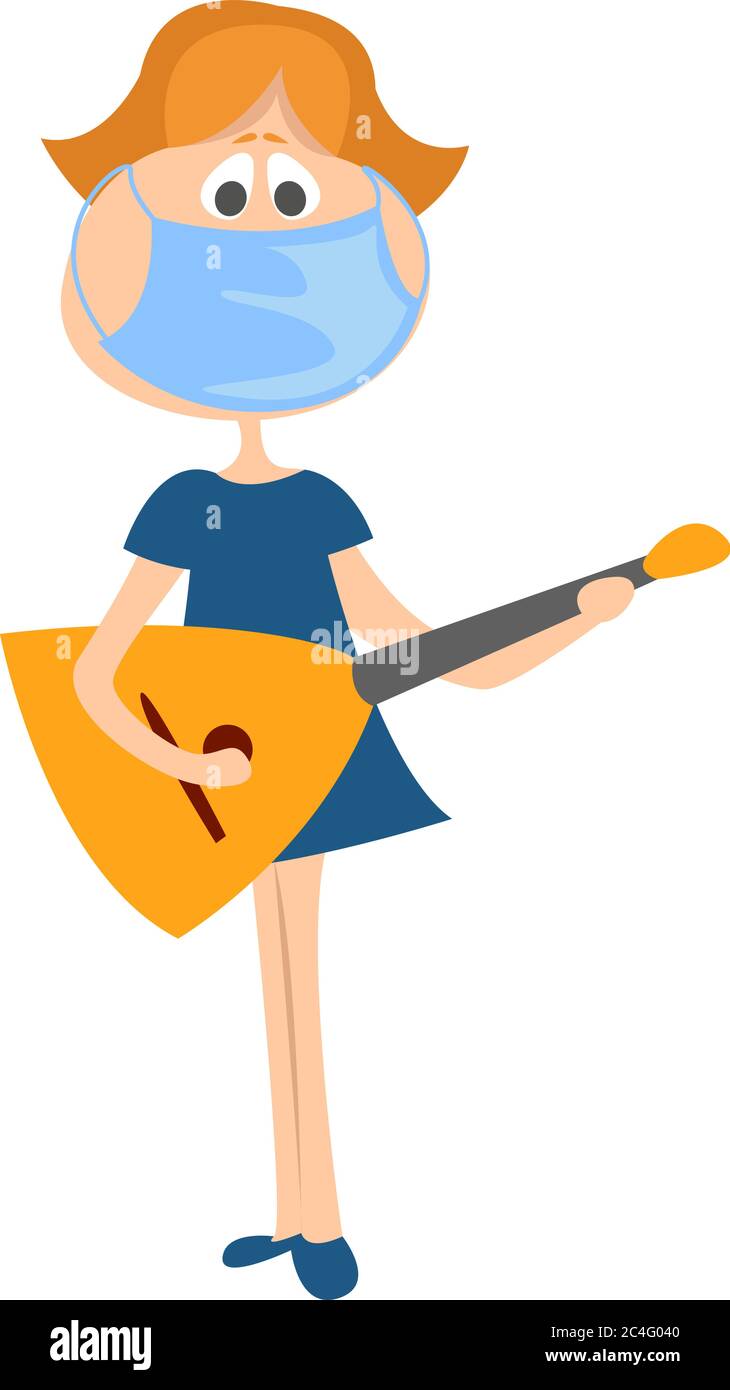 Street musician, illustration, vector on white background Stock Vector ...
