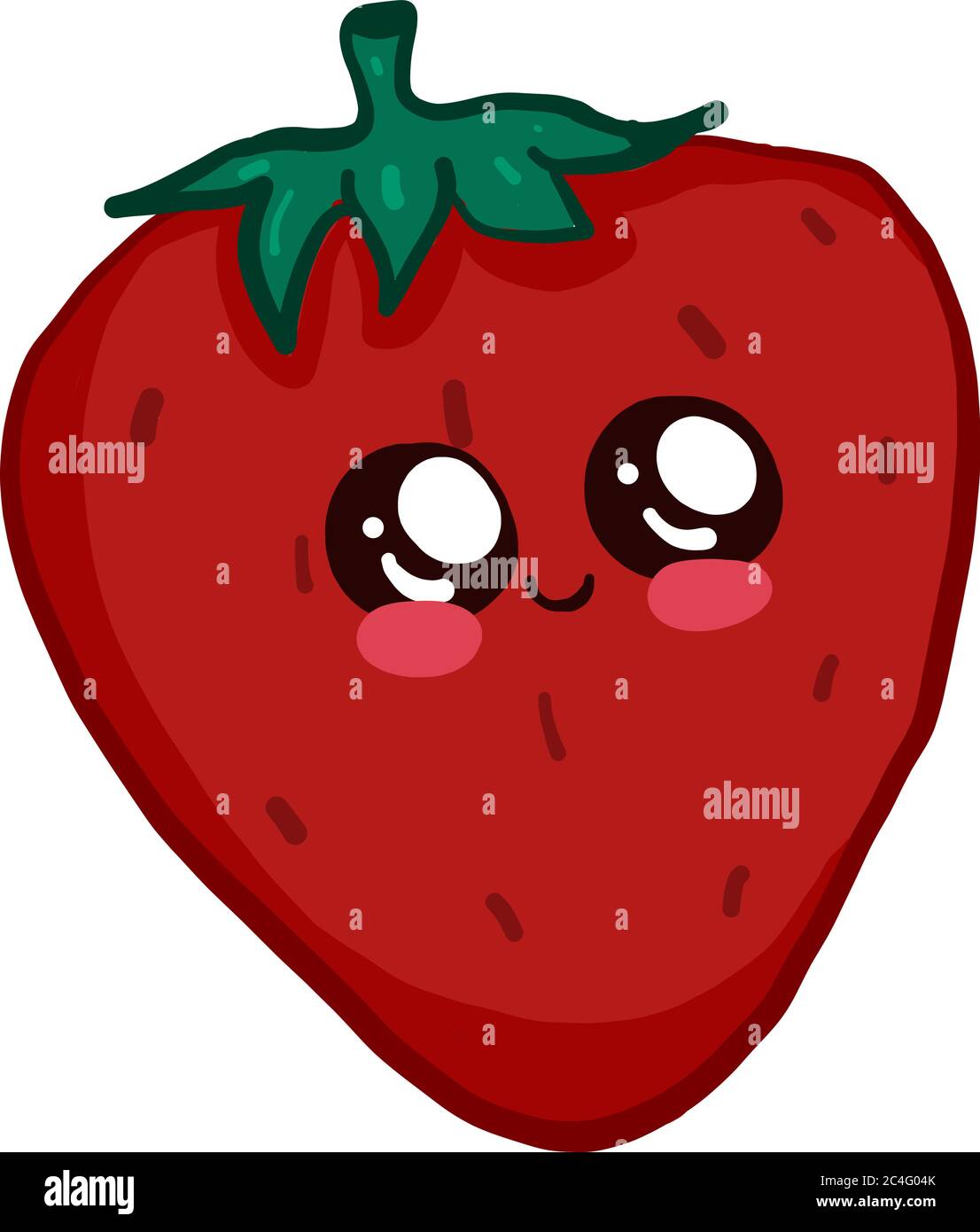 Cute strawberry, illustration, vector on white background Stock Vector ...