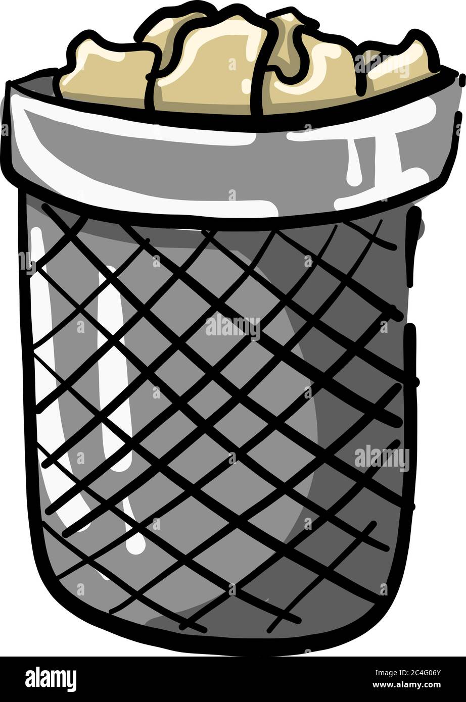 Paper bin, illustration, vector on white background Stock Vector Image ...