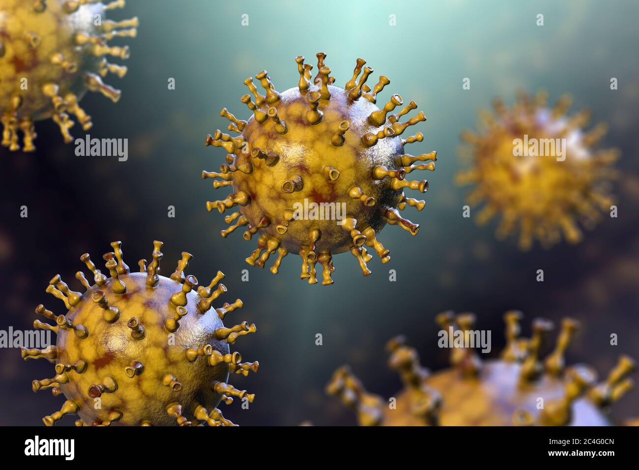 Computer illustration of a varicella zoster virus particle, the cause ...
