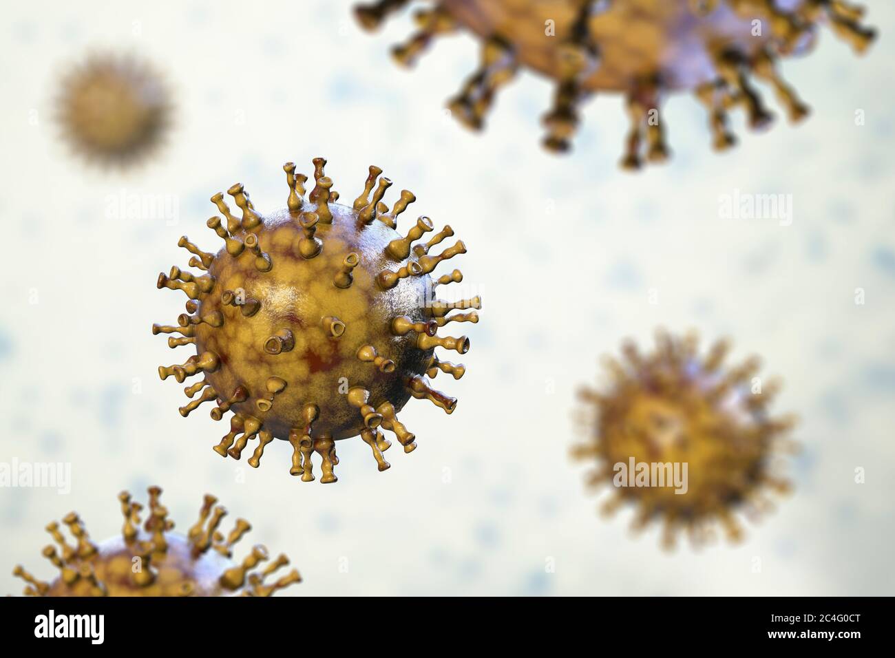 Computer illustration of a varicella zoster virus particle, the cause ...