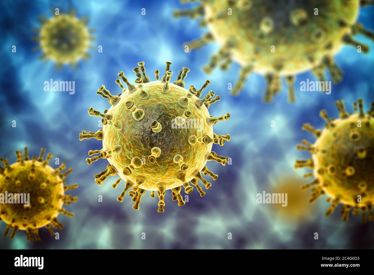 Computer illustration of a varicella zoster virus particle, the cause ...