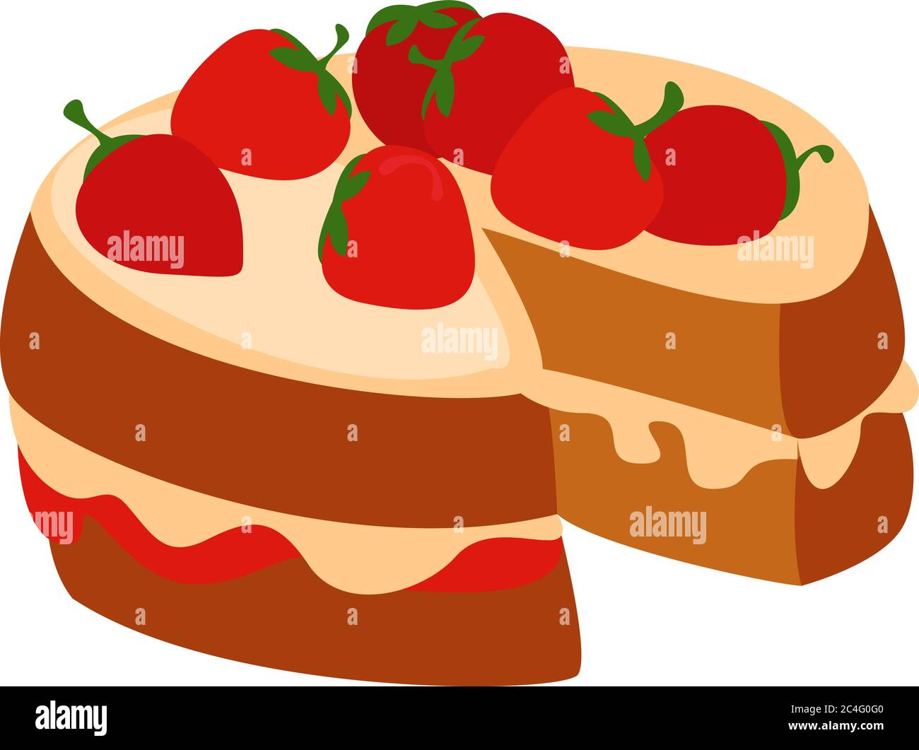 Victoria sponge cake white background Stock Vector Images - Alamy