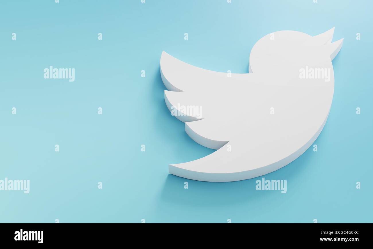 Twitter Logo Minimal Simple Design Template. Copy Space 3D Stock Photo ...