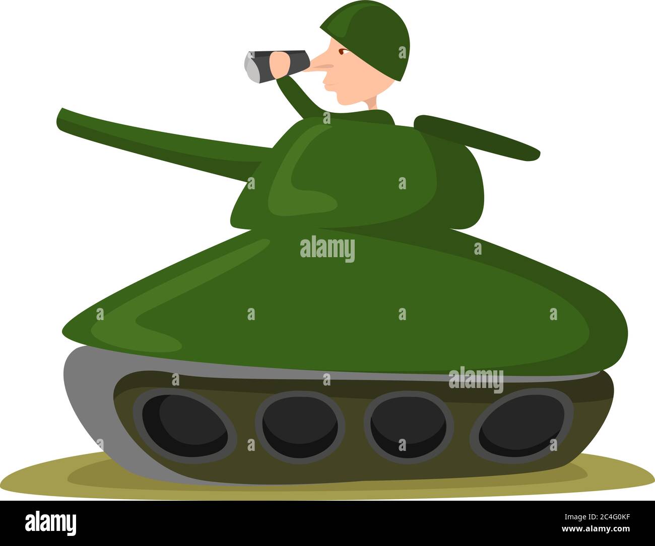 Green tank, illustration, vector on white background Stock Vector Image ...