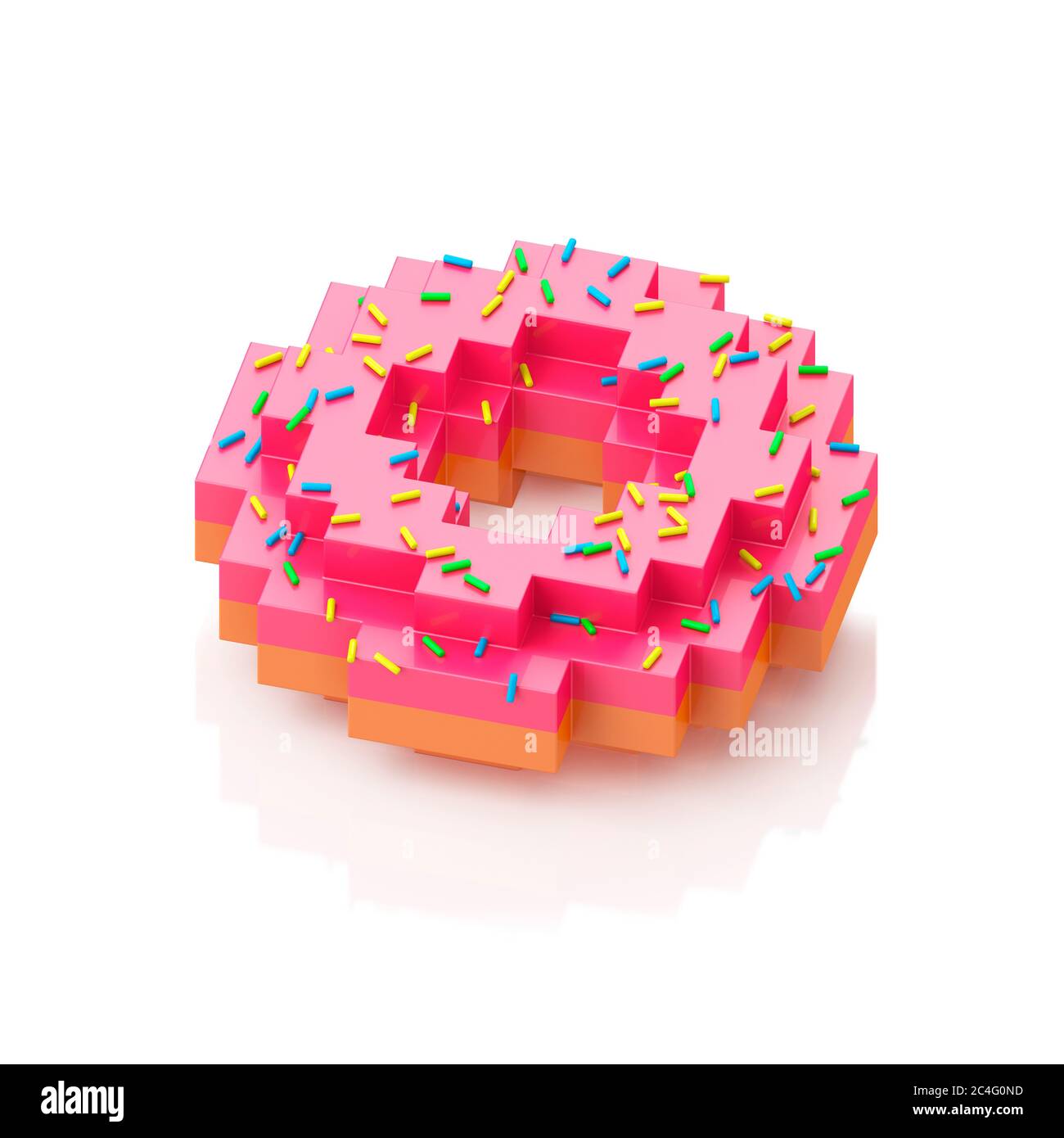 Pink doughnut, illustration Stock Photo - Alamy