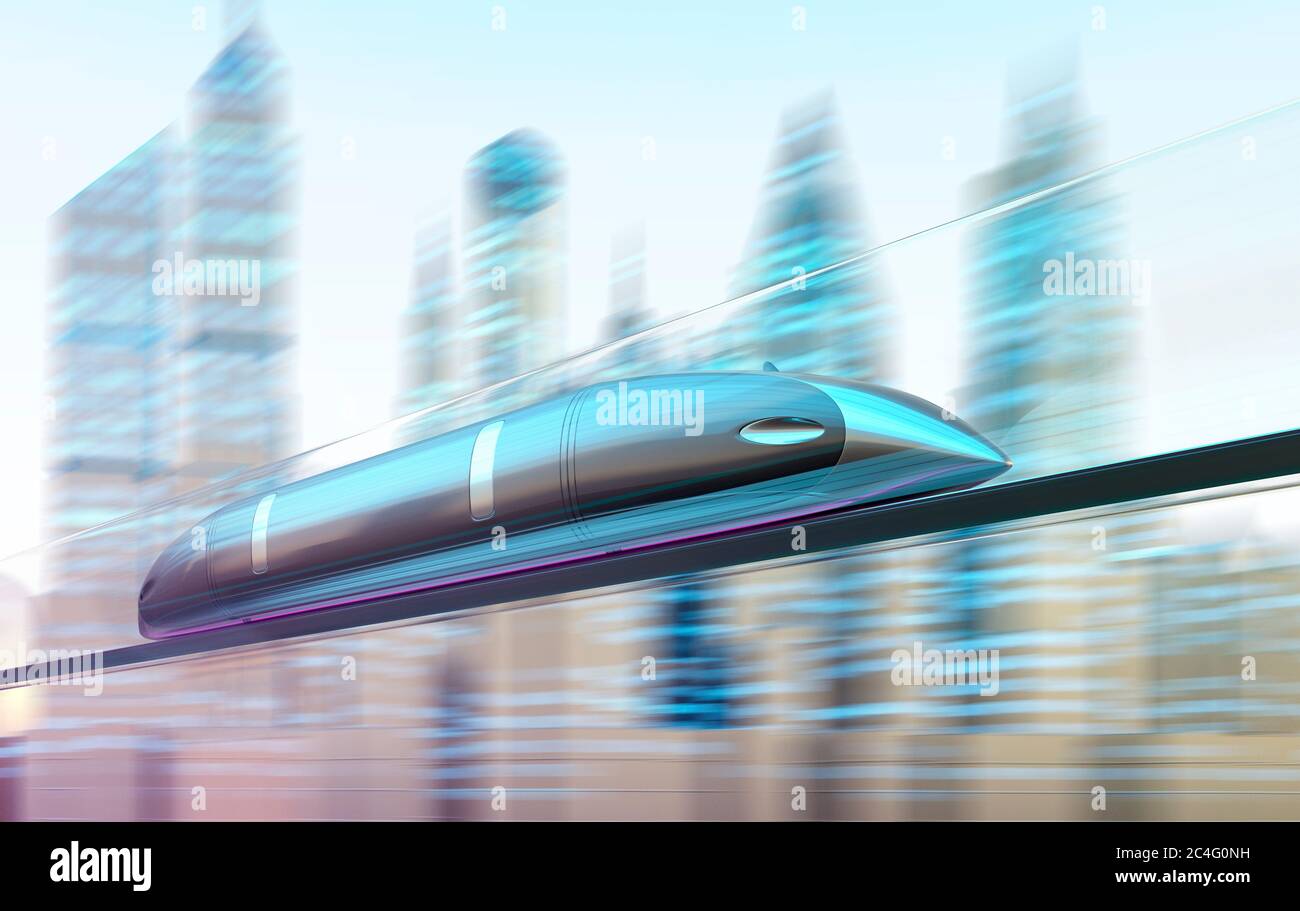 High-speed trains in tunnel, illustration Stock Photo - Alamy