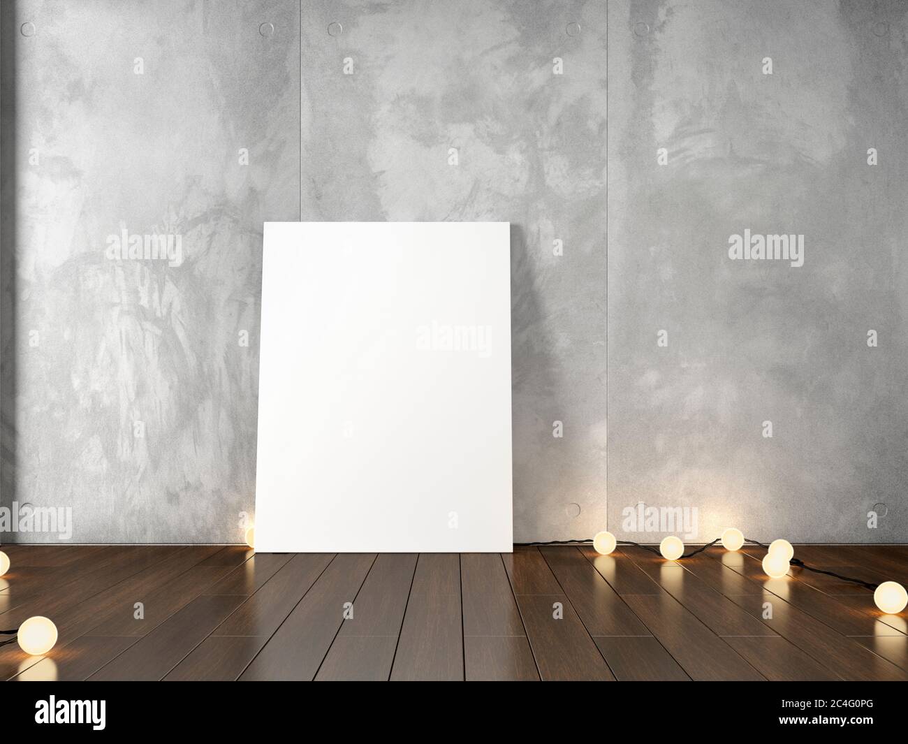 Empty canvas in room, illustration Stock Photo - Alamy