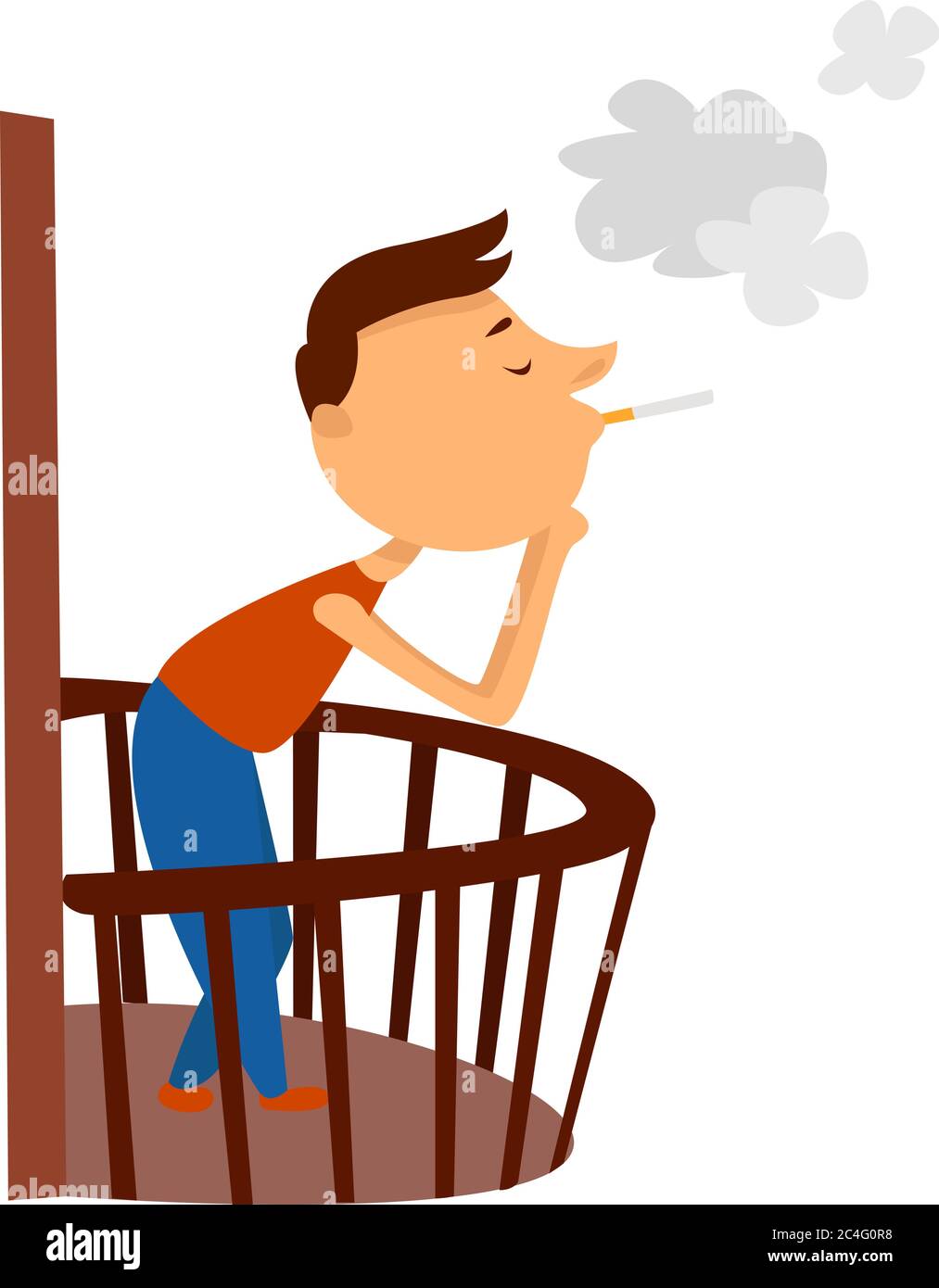 Balcony on roof house Stock Vector Images - Alamy