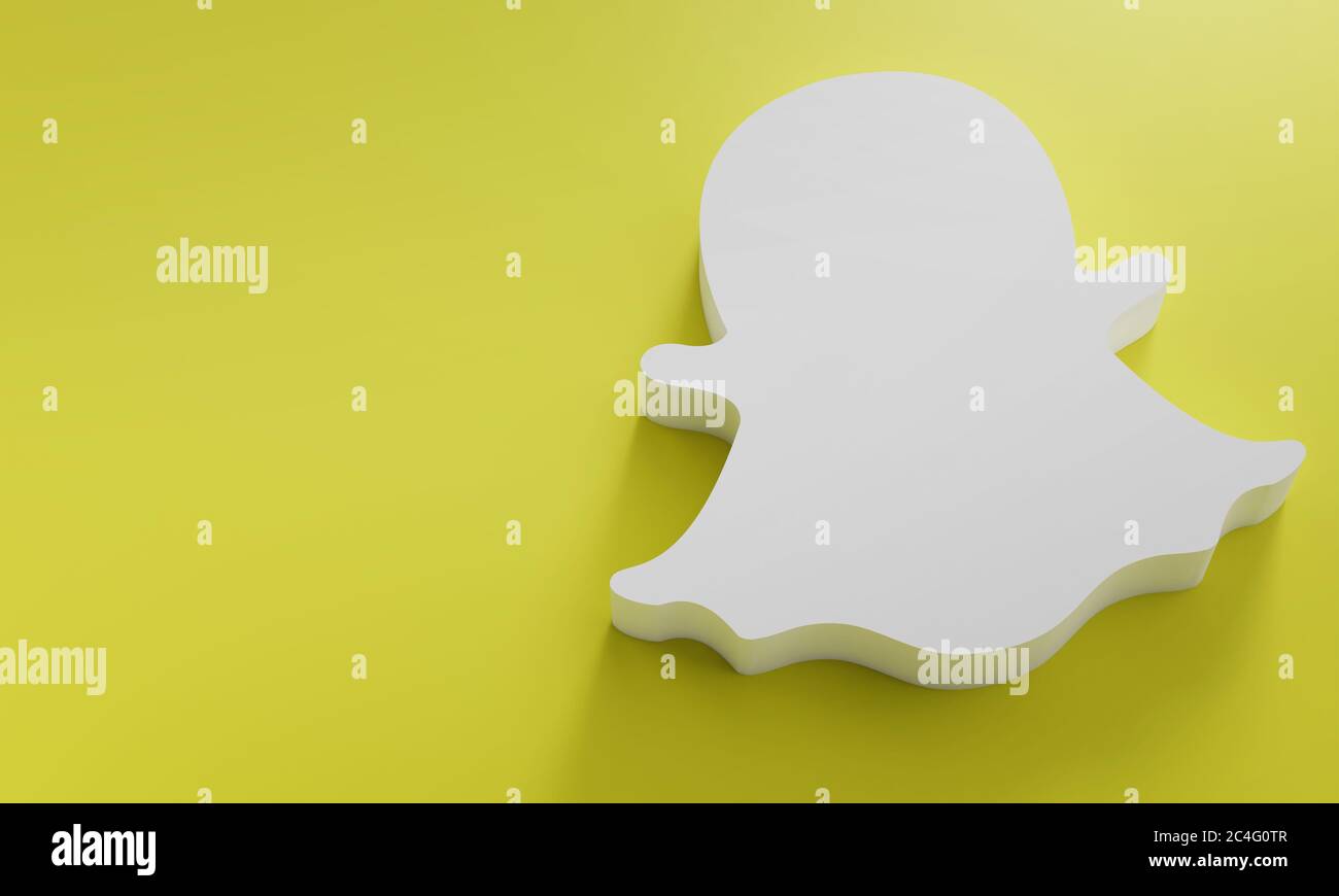 Snapchat Logo Minimal Simple Design Template. Copy Space 3D Stock Photo ...