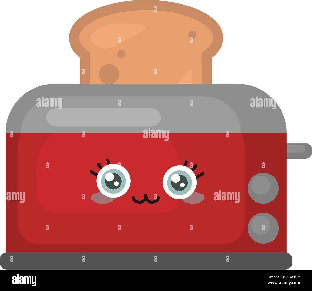 Toaster with toast, illustration, vector on white background Stock ...