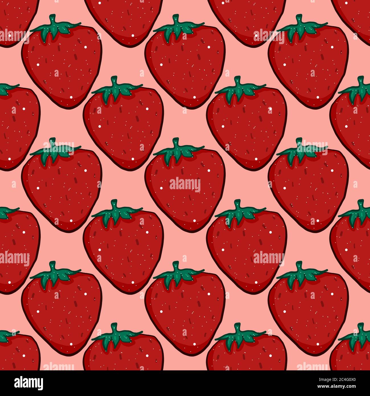 Strawberry pattern, seamless pattern on red background Stock Vector ...