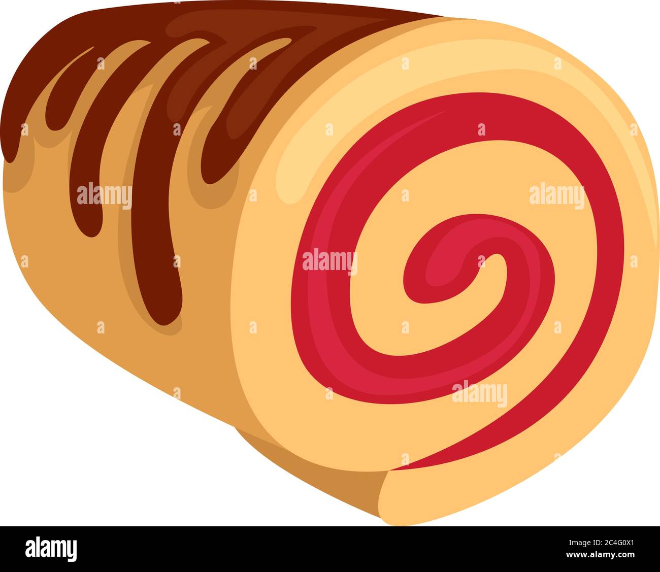 Swiss roll, illustration, vector on white background Stock Vector Image ...