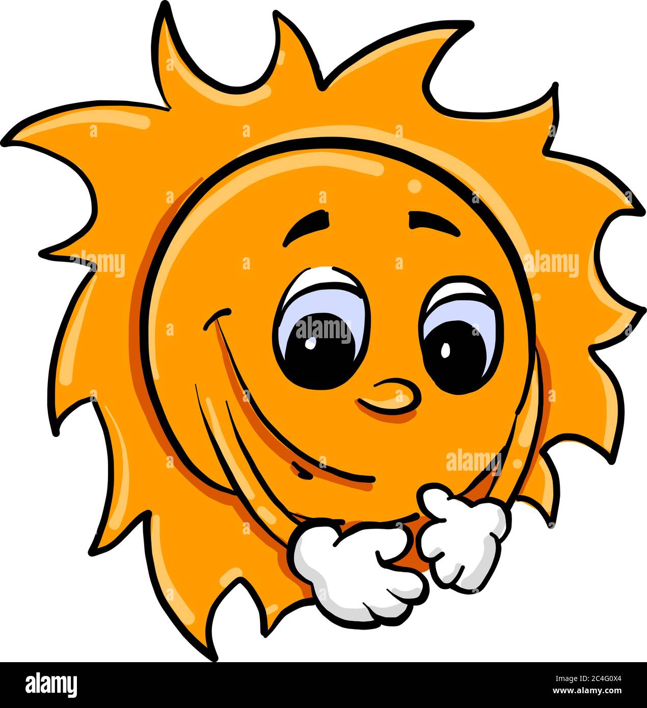Sun with eyes, illustration, vector on white background Stock Vector ...