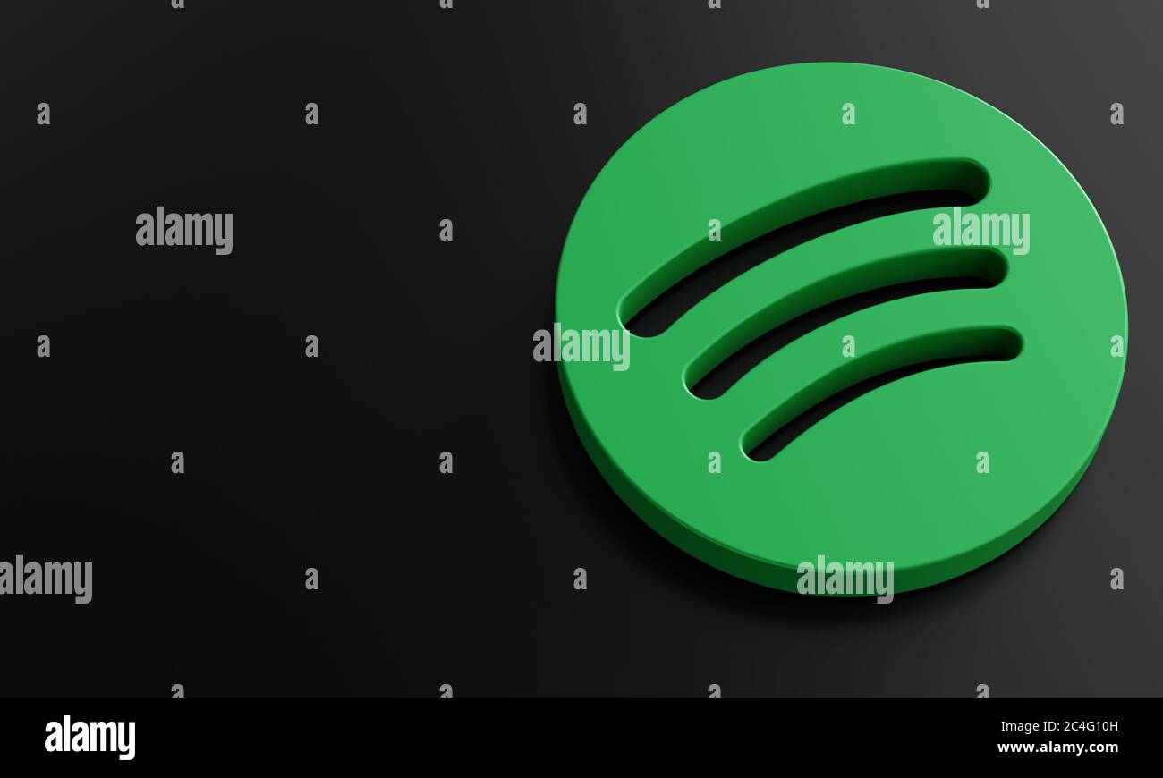Spotify Logo Minimal Simple Design Template. Copy Space 3D Stock Photo ...