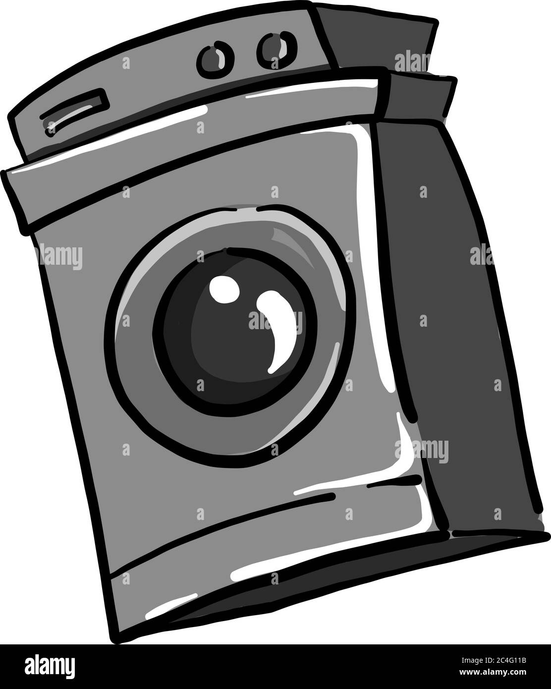 Washing machine, illustration, vector on white background Stock Vector ...