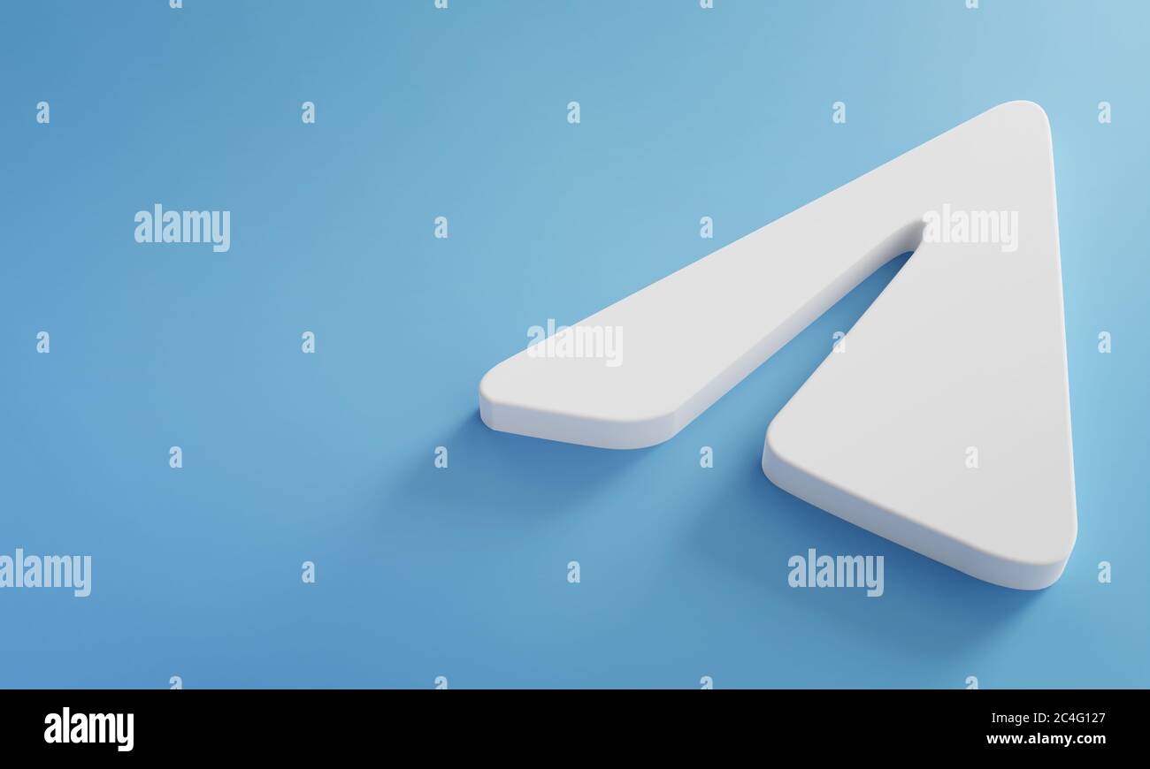 Telegram Logo Minimal Simple Design Template. Copy Space 3D Stock Photo ...