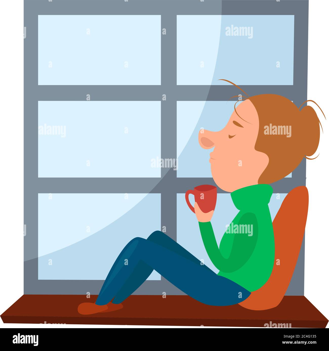 Person computer window illustration Cut Out Stock Images & Pictures - Alamy