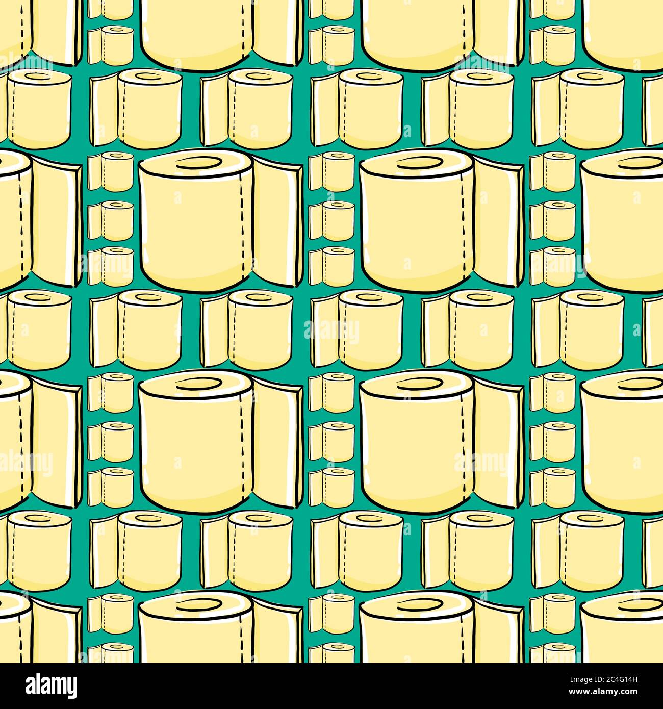 Toilet paper, seamless pattern on green background Stock Vector Image ...