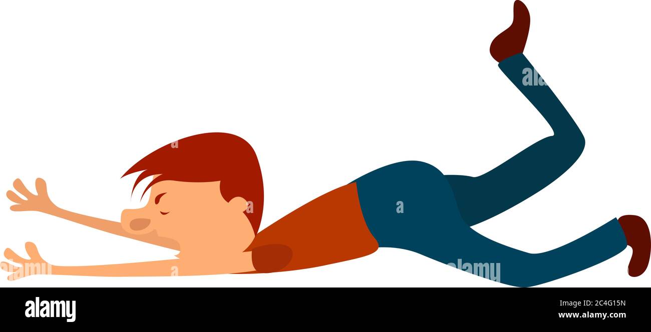 Man falling, illustration, vector on white background Stock Vector ...