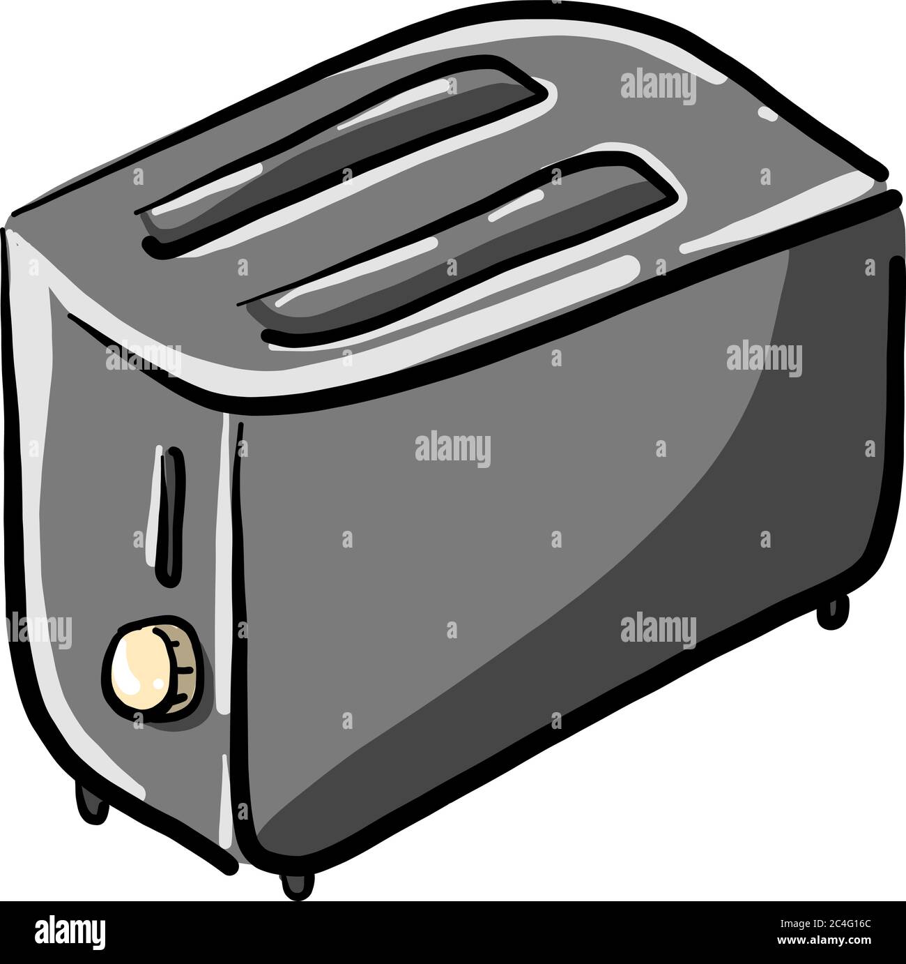 Gray toaster, illustration, vector on white background Stock Vector ...