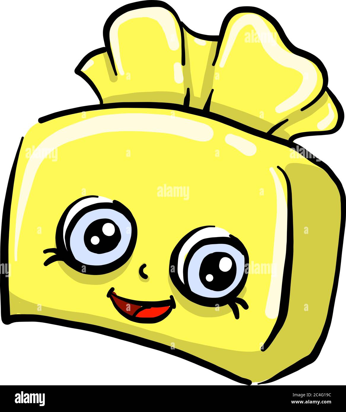 Yellow candy, illustration, vector on white background Stock Vector ...