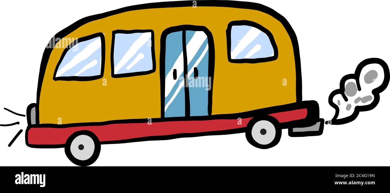 Yellow long bus, illustration, vector on white background Stock Vector ...
