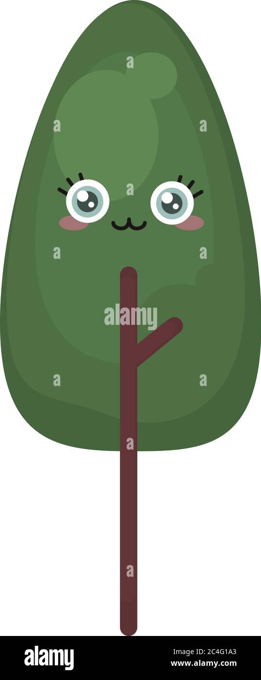 Cute tree, illustration, vector on white background Stock Vector Image ...