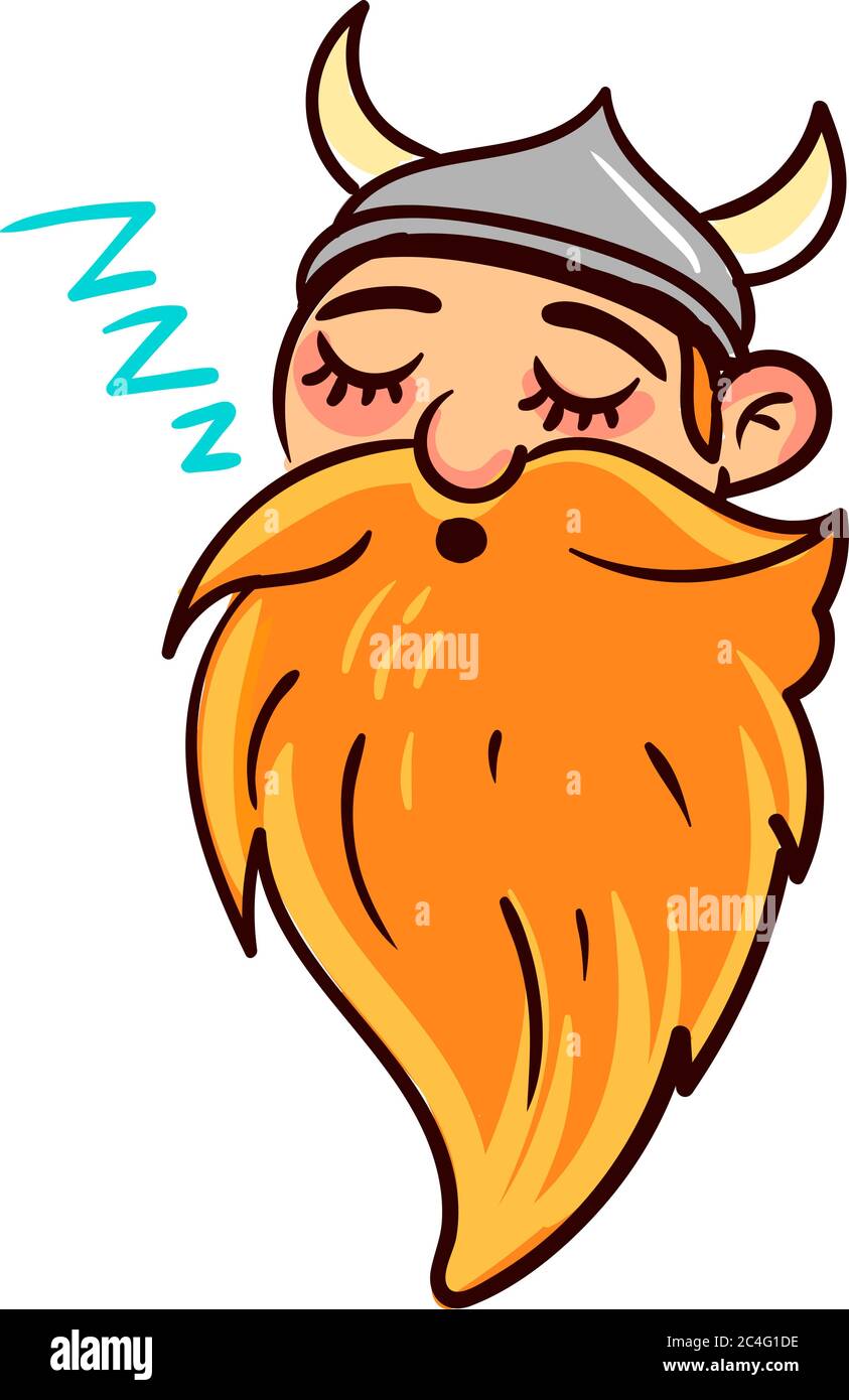 Sleeping viking, illustration, vector on white background Stock Vector Image & Art - Alamy