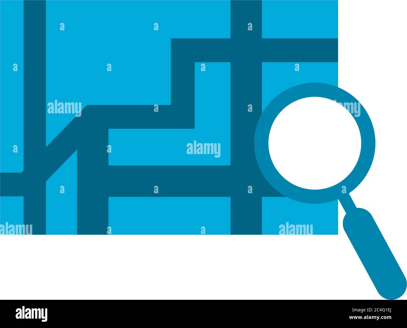 lupe with map flat style icon design, Searching theme Vector ...