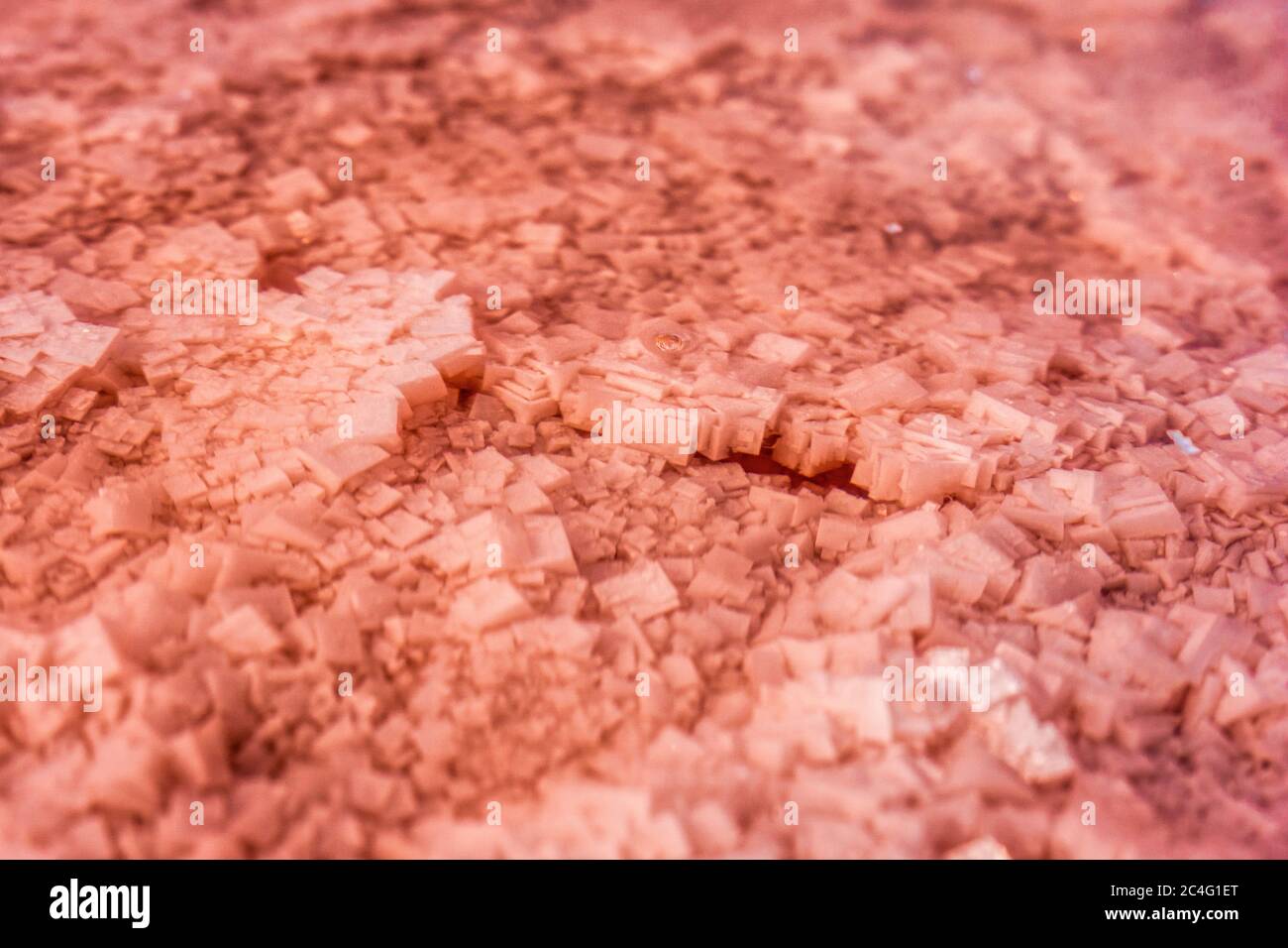 Pink salt cristales. Natural pink salt lake texture Stock Photo - Alamy