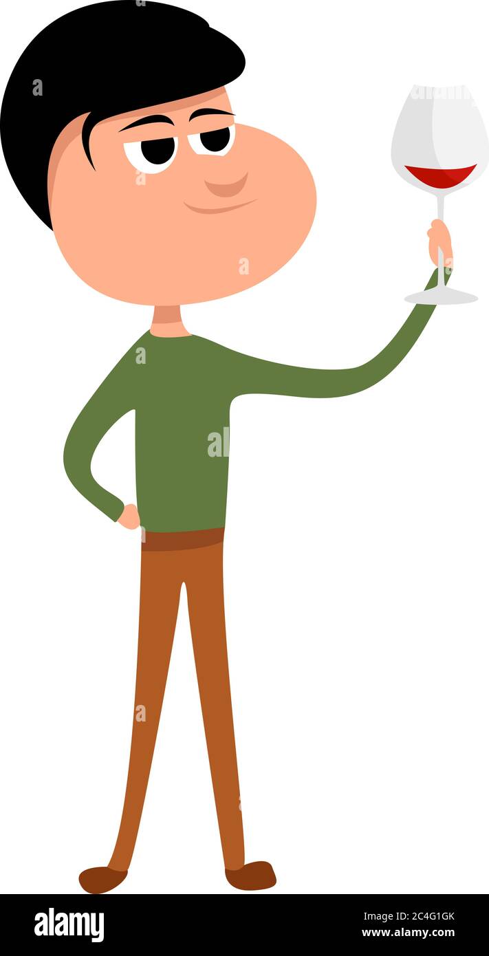 Man hand glass red Stock Vector Images - Alamy