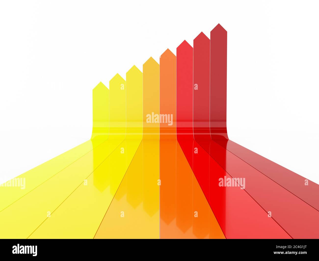 Chart with colorful gradient arrows Stock Photo - Alamy